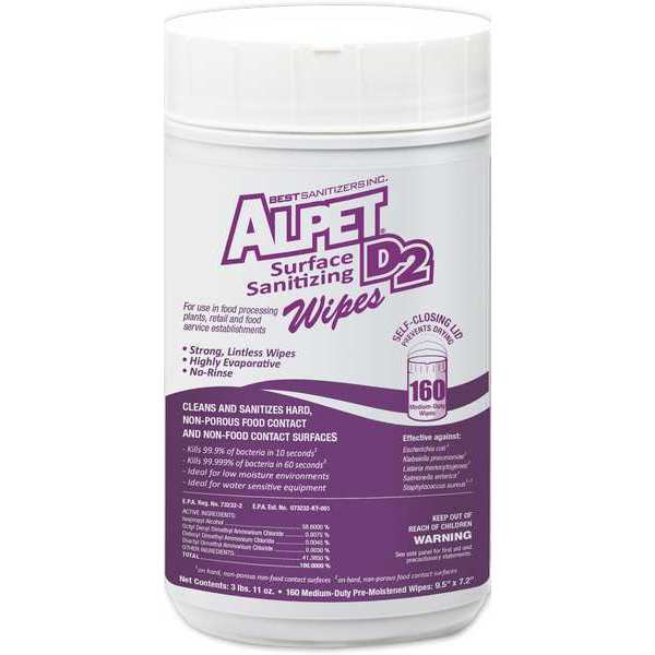 Alpet D2 Surface Sanitizing Wipes – ChemStation Pacific